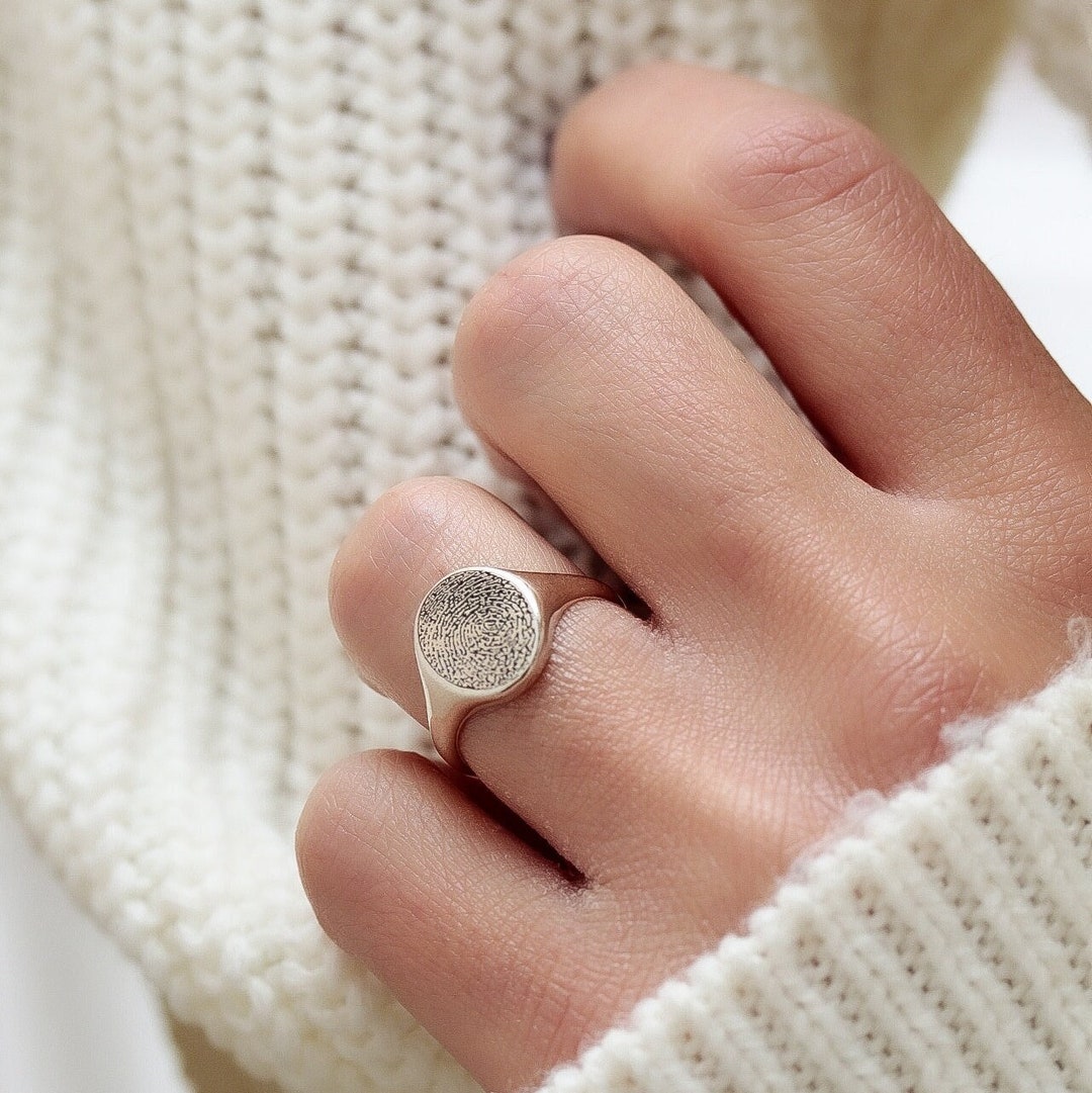 Fingerprint Ring-fingerprint Jewelry-actual Fingerprint Ring-memorial ...