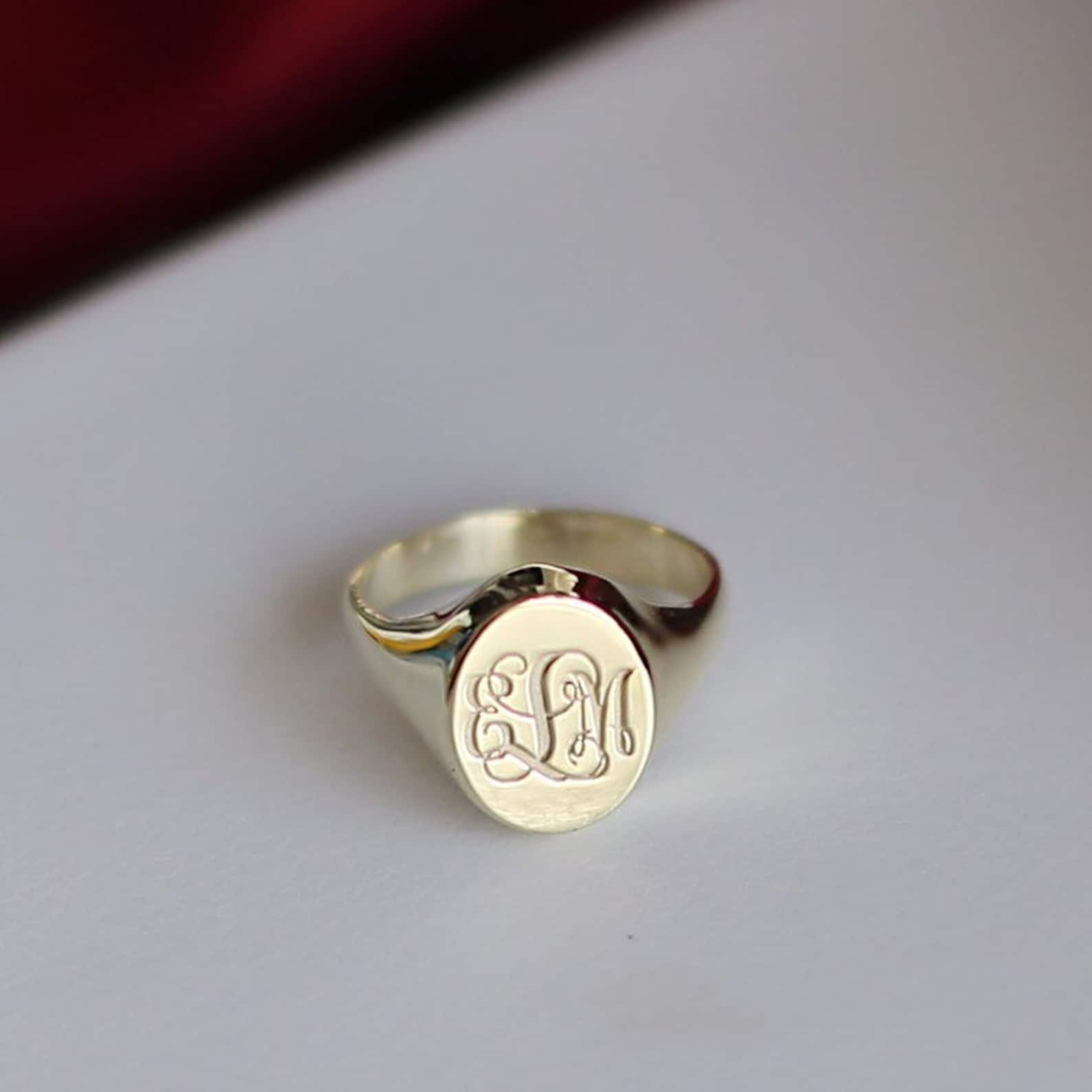 Signet Ring-personalized Signet Ring-initial Signet - Etsy