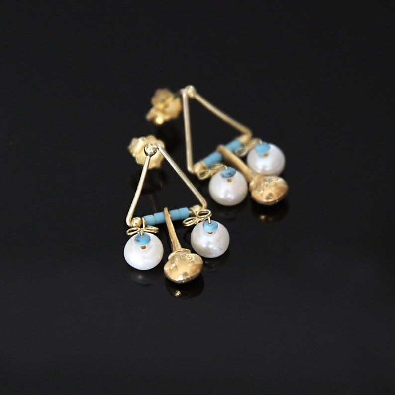 Pearl Earring-Sterling Silver Earring Gypsy Earring | Etsy