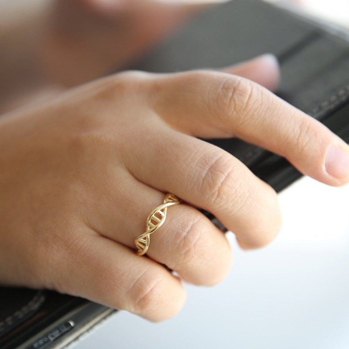 Gold Dna Ring-dna Ring-science Ring-chemistry Ring-molecule - Etsy