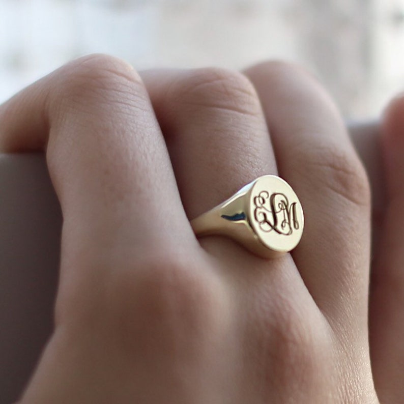 Personalized Signet Ring-engraved Ring-signet Ring-monogram - Etsy
