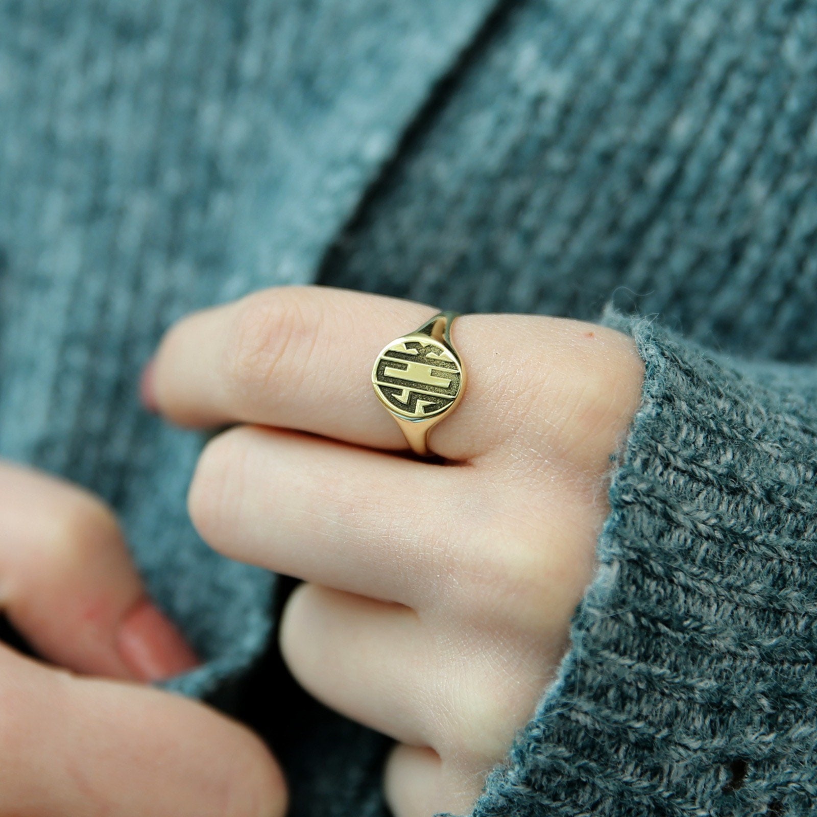 Monogram Ring-personalized Signet Ring-initial Signet Ring-signet Ring ...