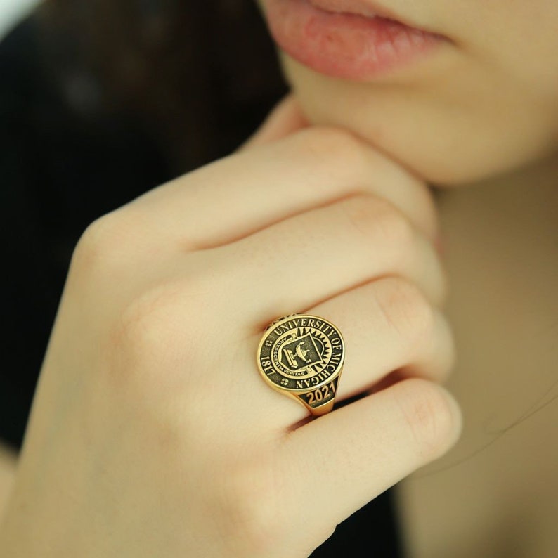 Custom College Rings-oval Graduation Ring-class Rings-school - Etsy
