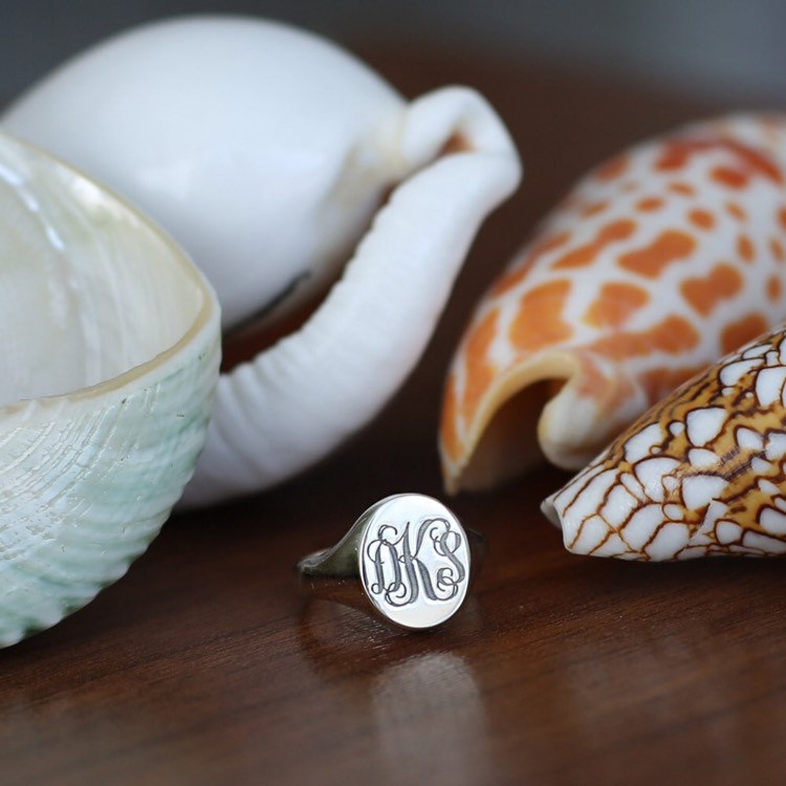 Monogram Ring-personalized Signet Ring-initial Signet - Etsy