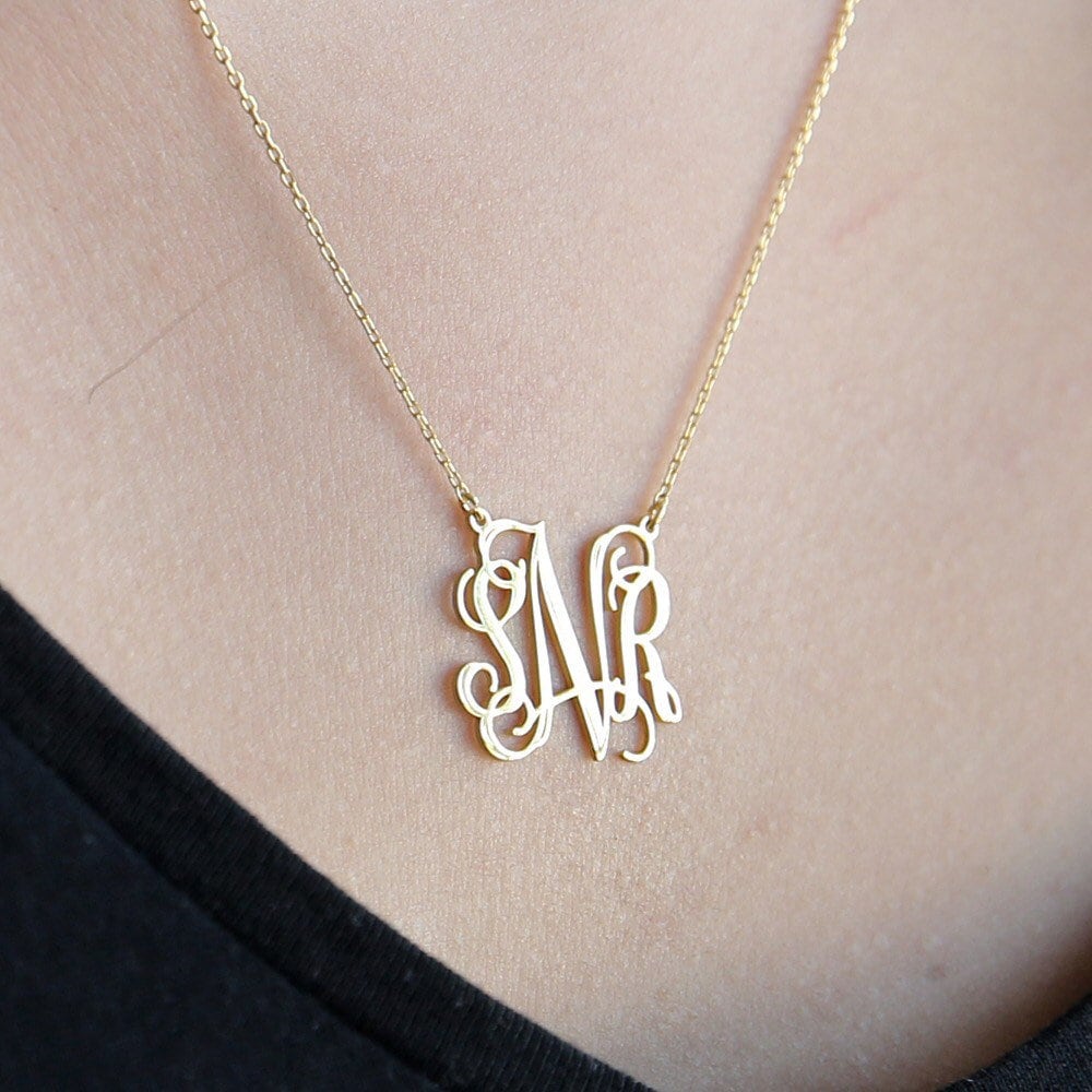 Personolized Monogram Necklace-personolized Necklace-personolized ...