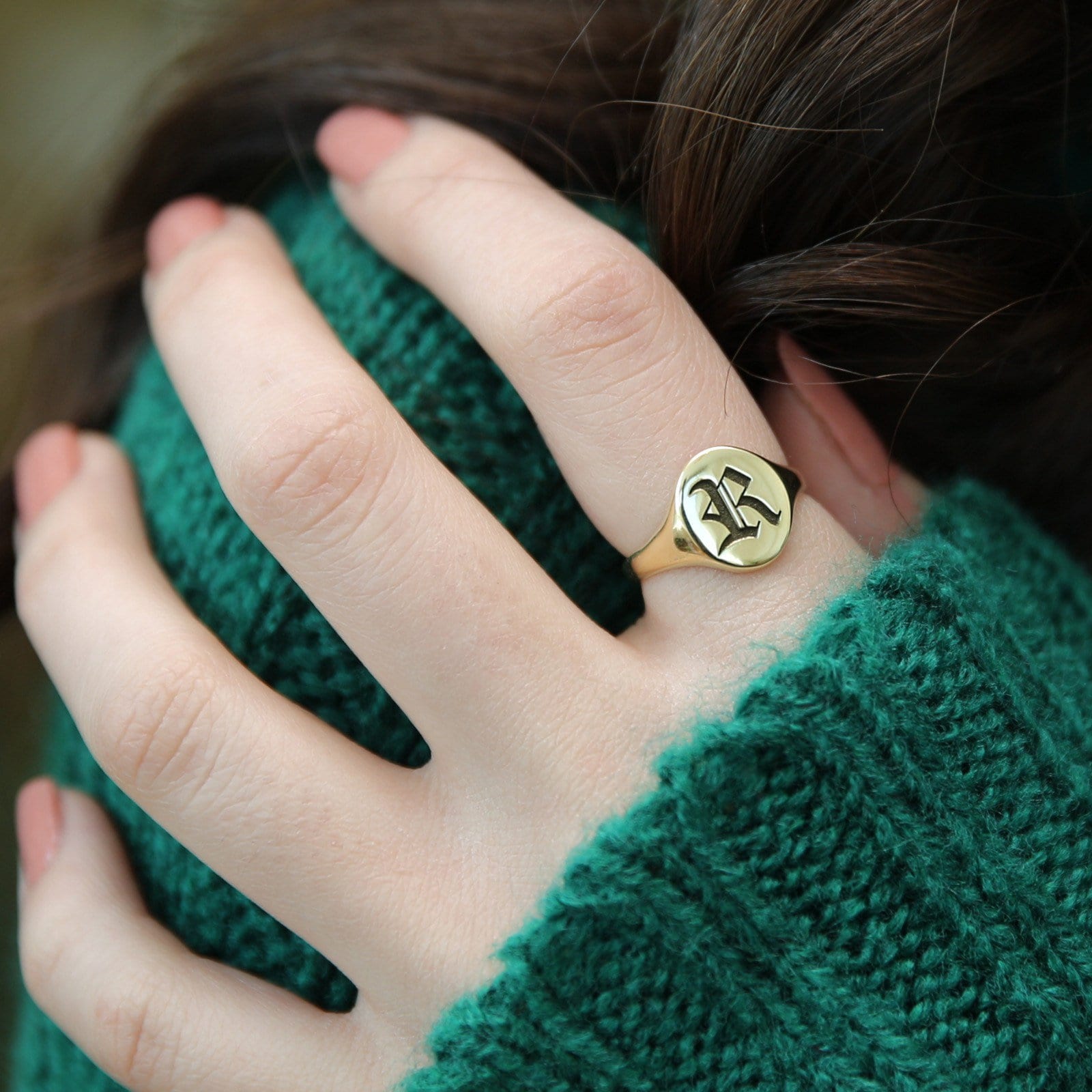 Initial Signet Ring Monogram Ring-Personalized Signet-Signet | Etsy