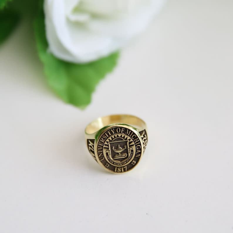 Custom College Rings-oval Graduation Ring-class Rings-school - Etsy