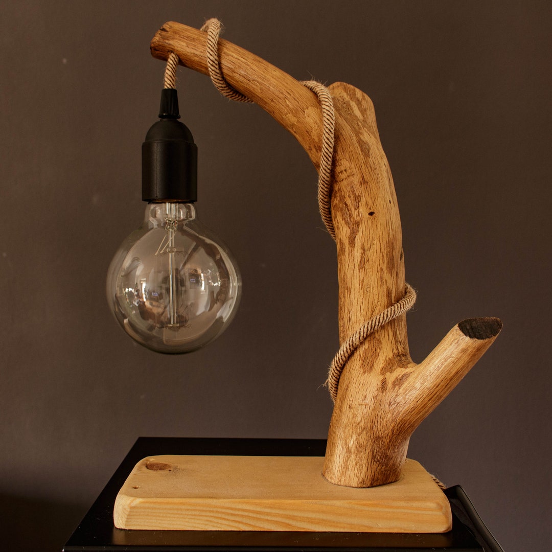 Driftwood Table Lamp | Unique Wood Lamp | Handcrafted | Lighting ...