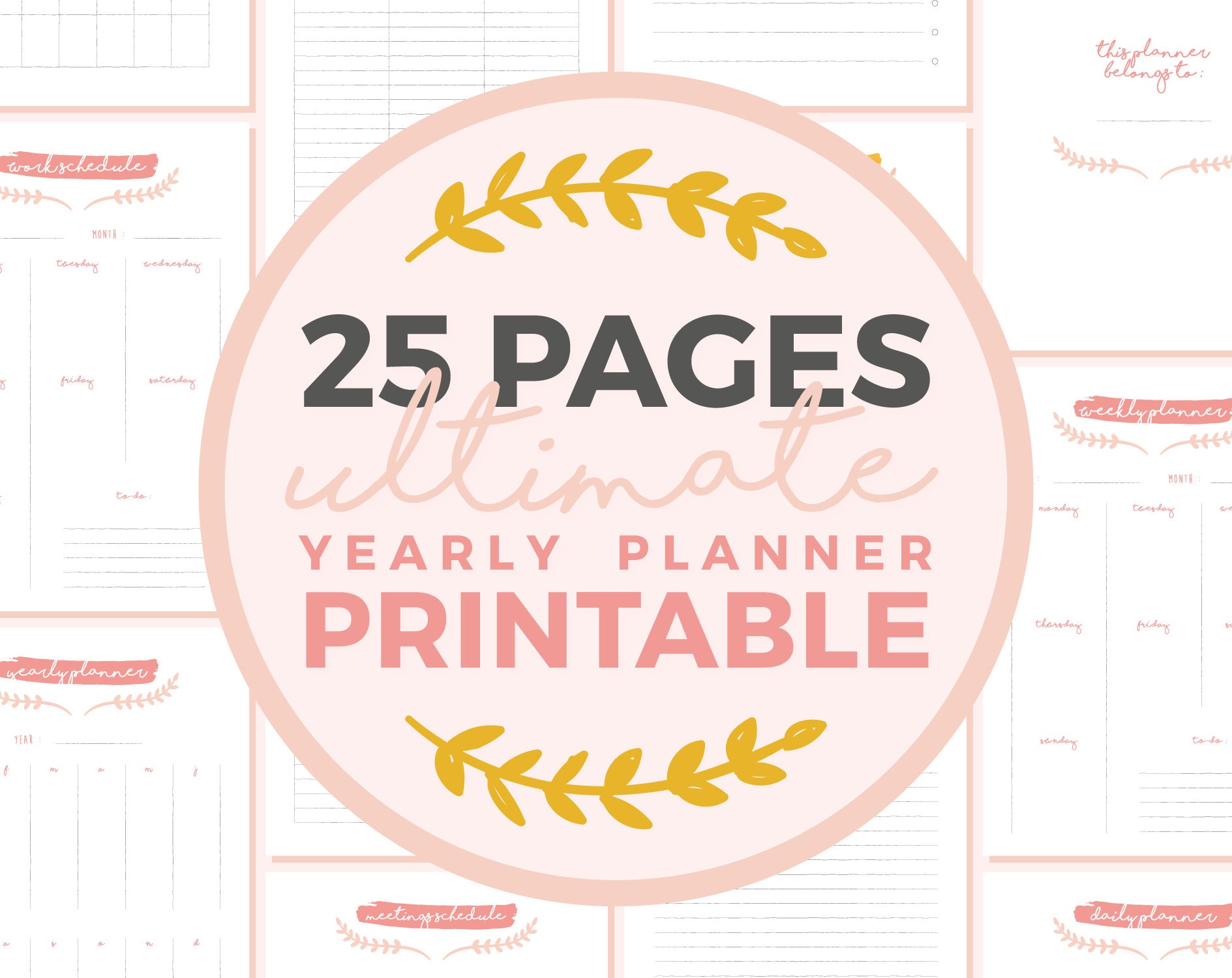 A4 ultimate 25 pages yearly planner PRINTABLE | Etsy
