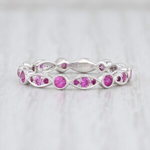 Ruby Eternity Ring Ruby Stacking Ring Stackable Ruby Ring - Etsy