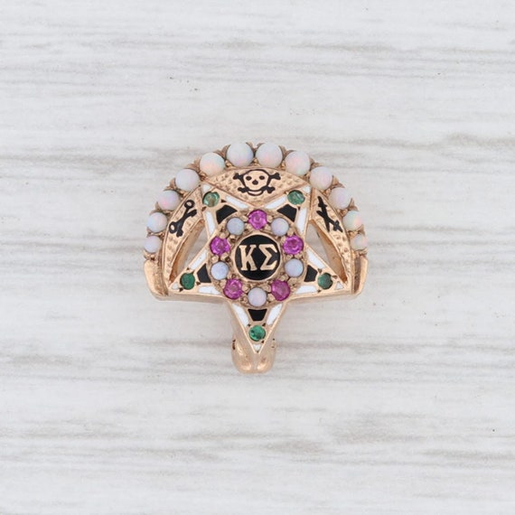 Kappa Sigma Fraternity Badge - 10k Yellow Gold White … - Gem