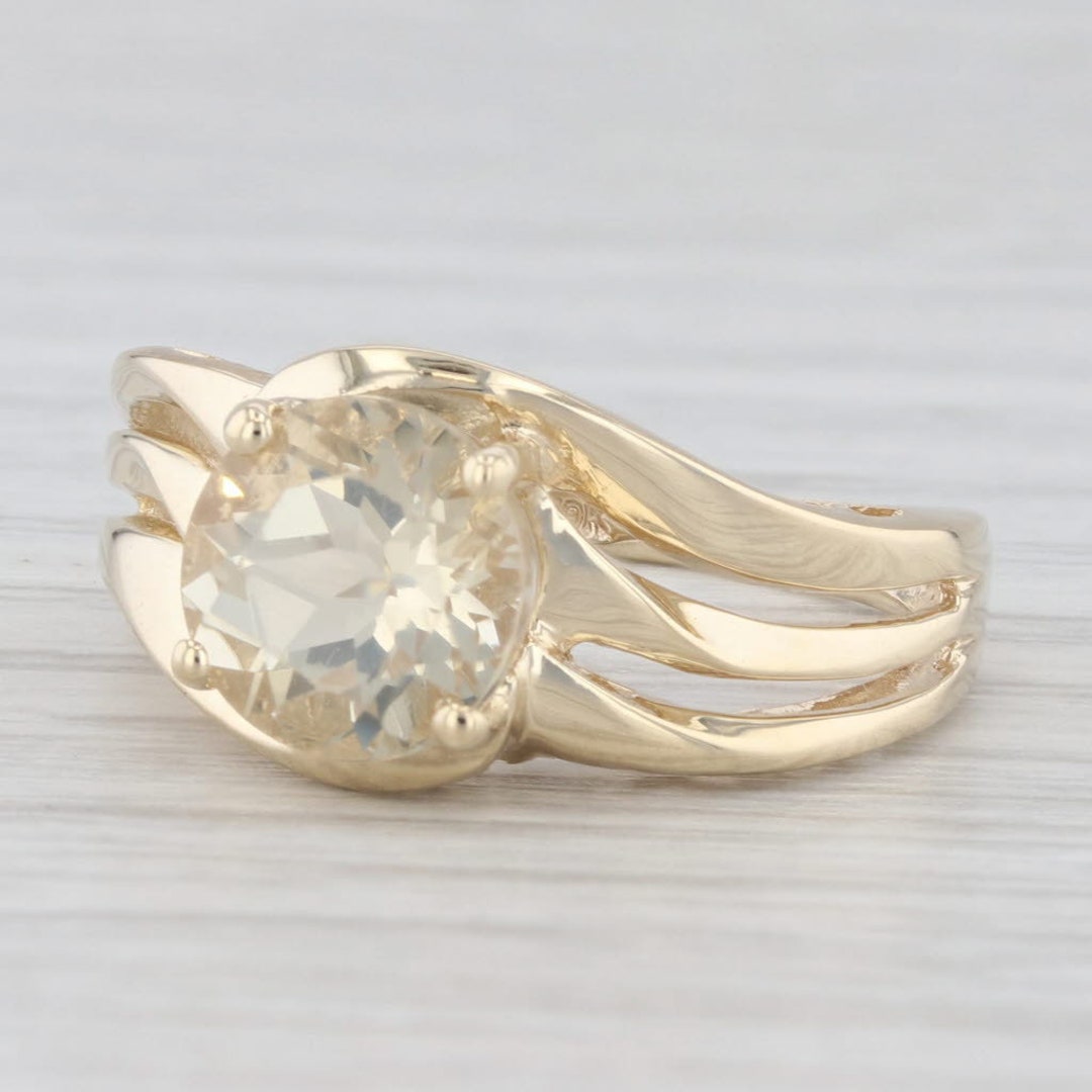 1.84ct Yellow Labradorite 10k Yellow Gold Size 6.25 - Etsy