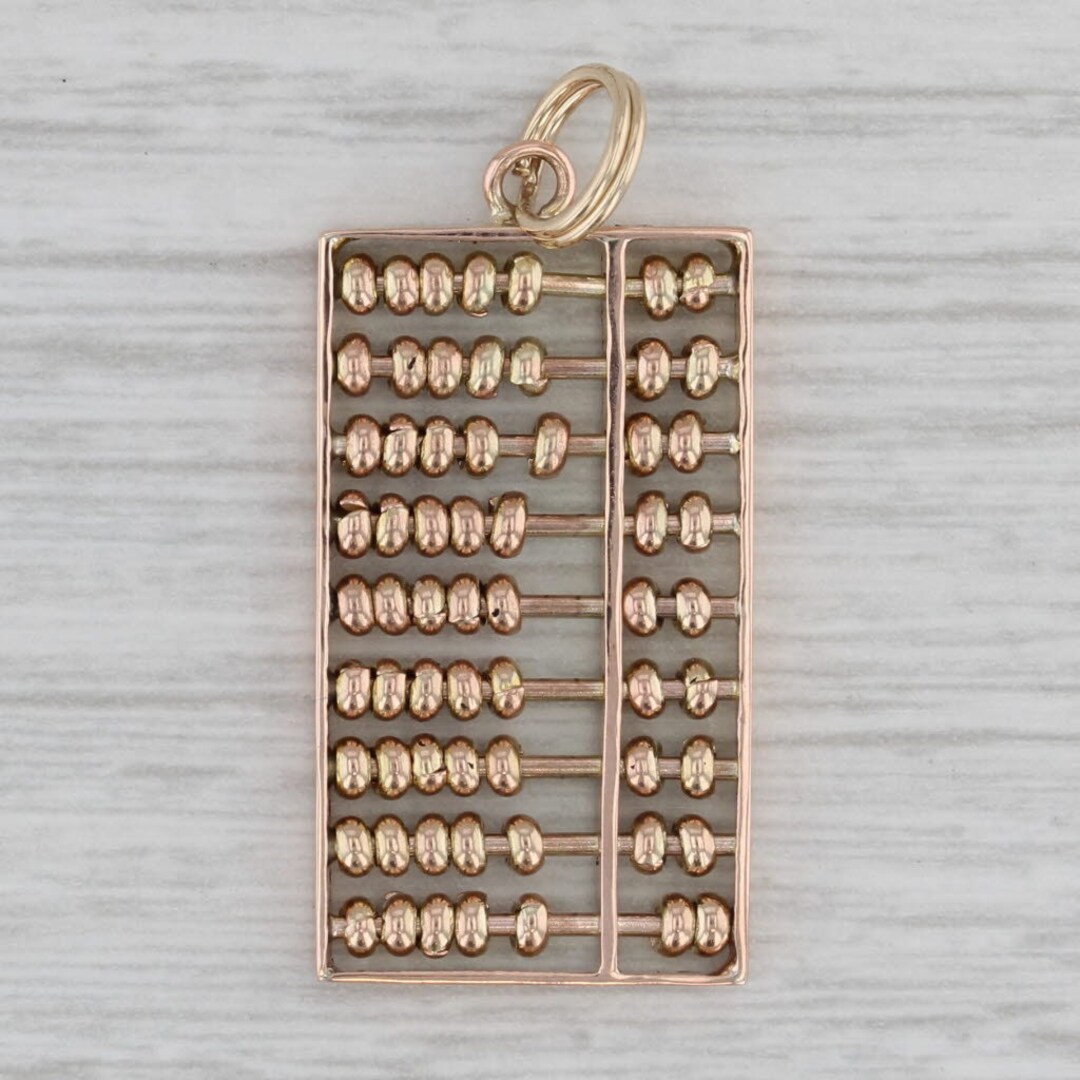 Abacus Charm 10k Rose Yellow Gold Moving Beads Math Counter - Etsy