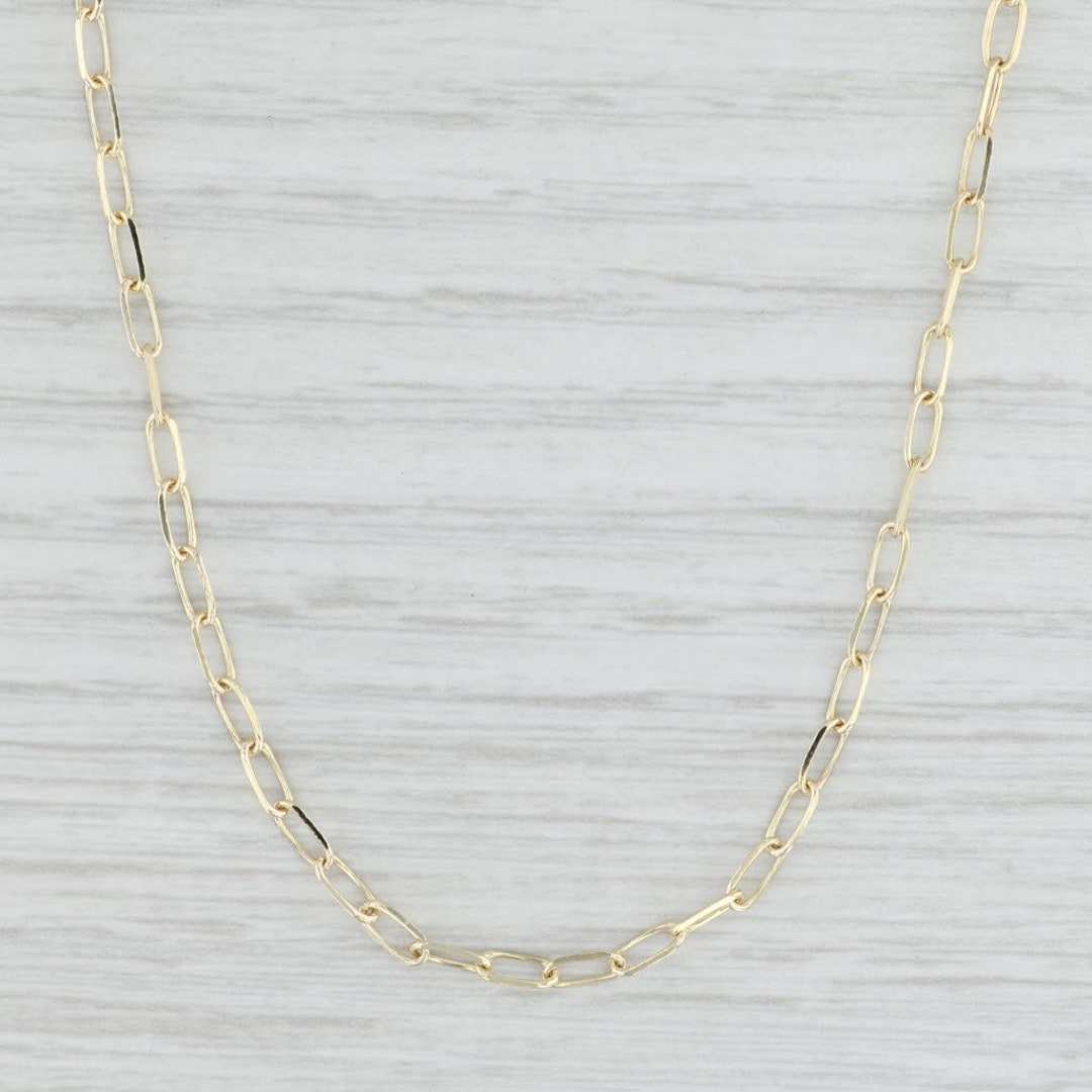 16 Elongated Cable Chain 14k Yellow Gold 2mm Lobster - Etsy