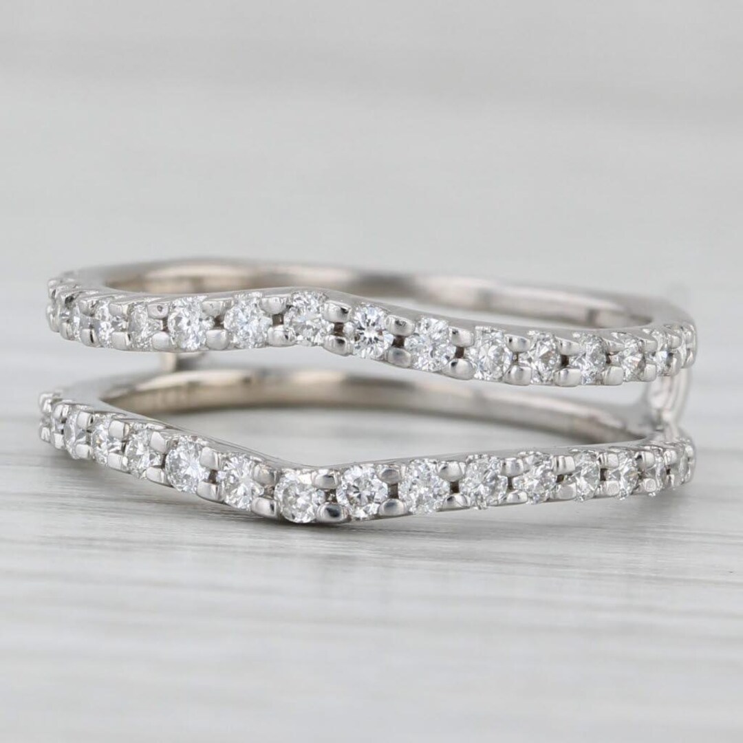 0.50ctw Diamond Ring Jacket Enhancer Wrap 14k White Gold Size 6 Wedding ...