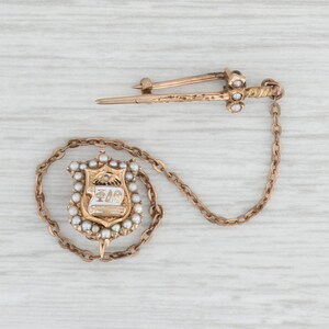 Antique Phi Delta Theta Shield Scroll Badge 14k 10k Fraternity Sword ...