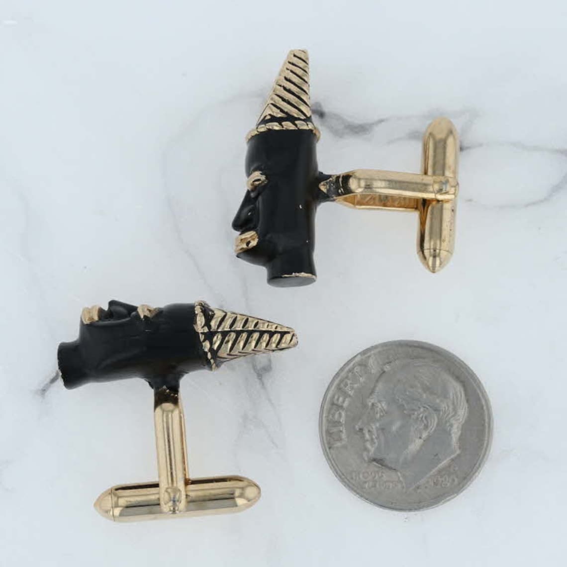Tribal Mask Figural Cuff Links Swank Folding Bar Cufflinks - Etsy