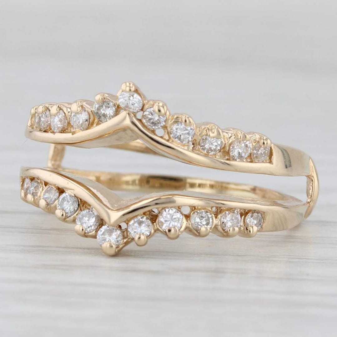 0.45ctw Diamond Ring Jacket Enhancer 14k Yellow Gold Size 9 Wedding - Etsy