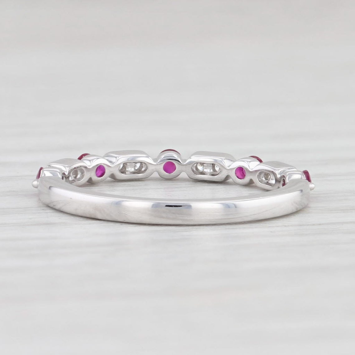 New 0.25ctw Diamond Ruby Stackable Ring 14k White Gold Size - Etsy