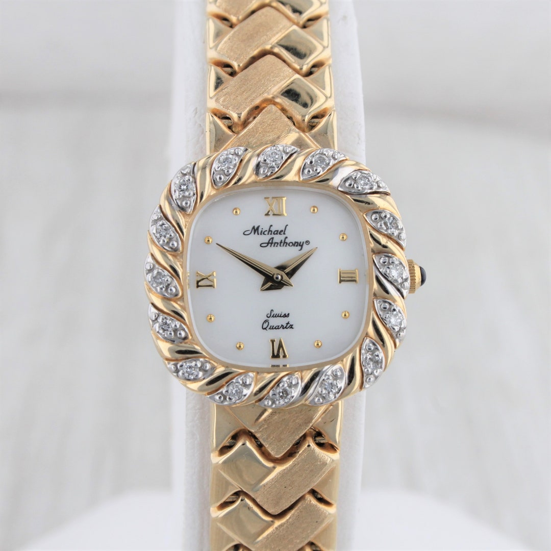 Michael Anthony Ladies 14k Yellow Gold & Diamond Swiss Quartz - Etsy