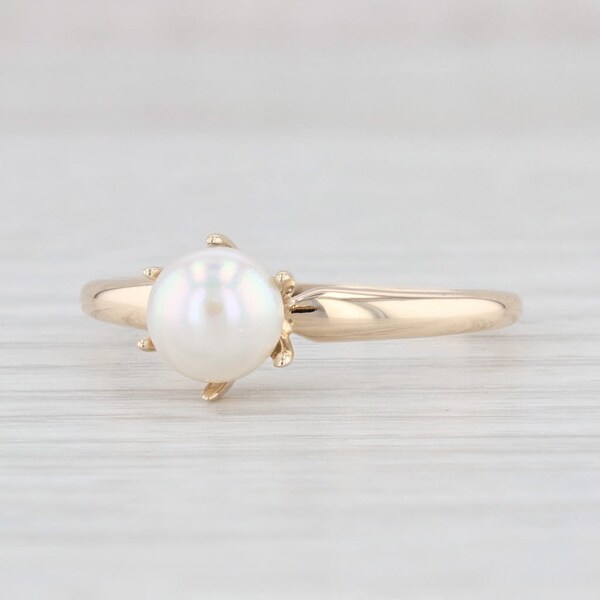 Pearl Solitaire Ring - Etsy