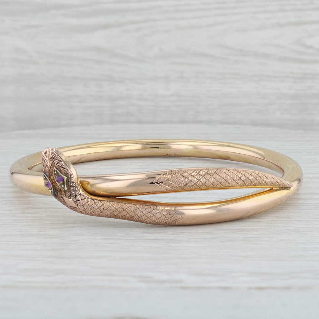 Antique Coiled Snake Arm Band Bracelet 9k Yellow Gold 9.25 Serpent - Etsy