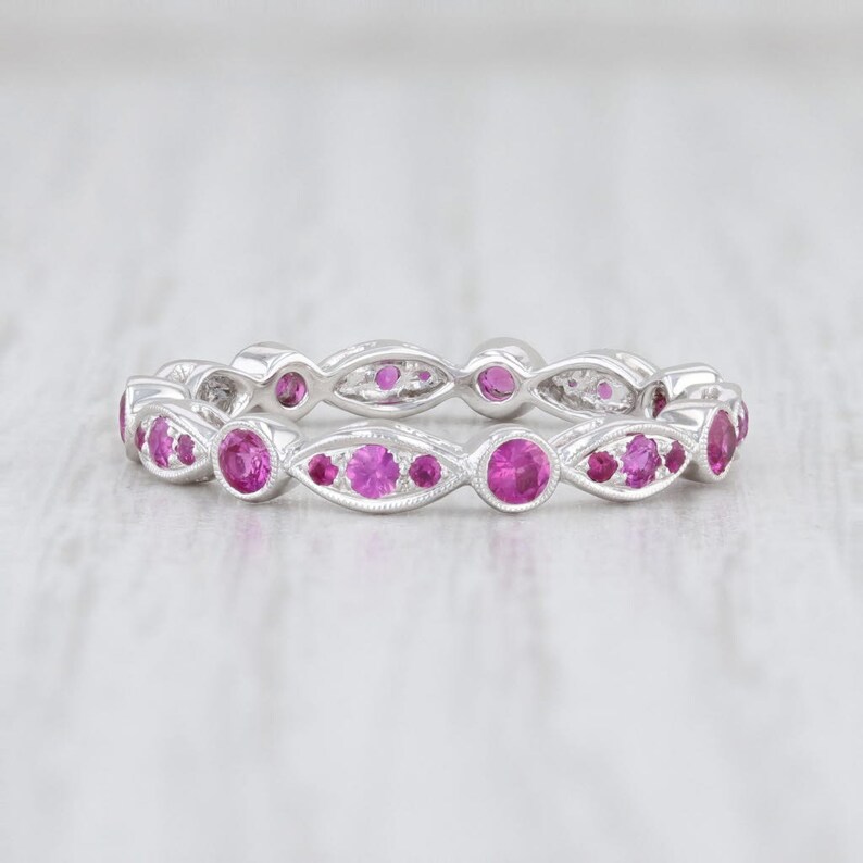 Ruby Eternity Ring Ruby Stacking Ring Stackable Ruby Ring | Etsy