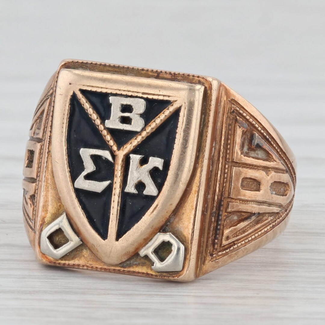 Vintage Beta Sigma Kappa Ring 10k Gold Size 7 Fraternity Honor Society ...