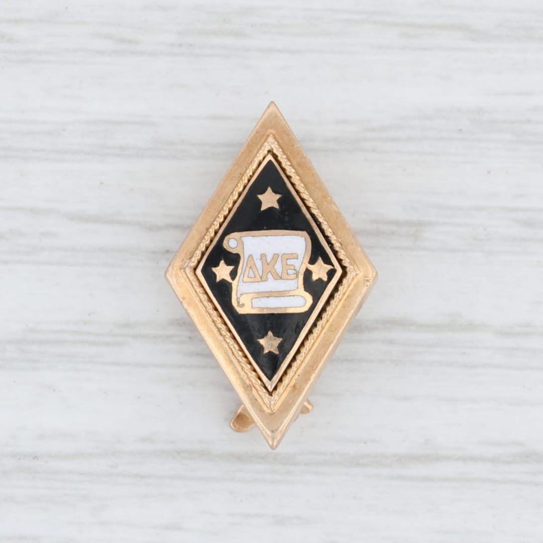 Antique Delta Kappa Epsilon Badge 10k Gold DKE Deke Pin Greek ...