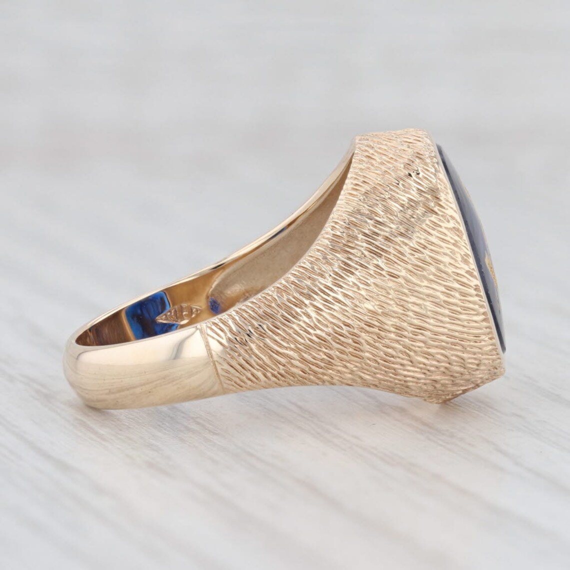 Masonic Square Compass Signet Ring 10k Gold Synthetic Spinel | Etsy