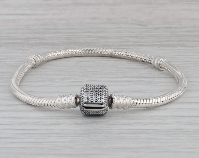 Authentic Pandora Signature Pave Clasp Bracelet Sterling Silver 7.1 ...