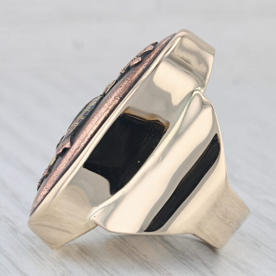 Large Japanese Shakudo Figural Signet Ring 14k Gold C… - Gem