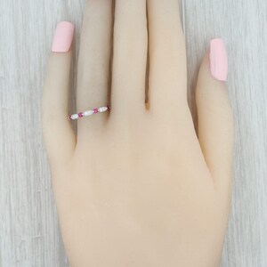 New 0.25ctw Diamond Ruby Stackable Ring 14k White Gold Size - Etsy