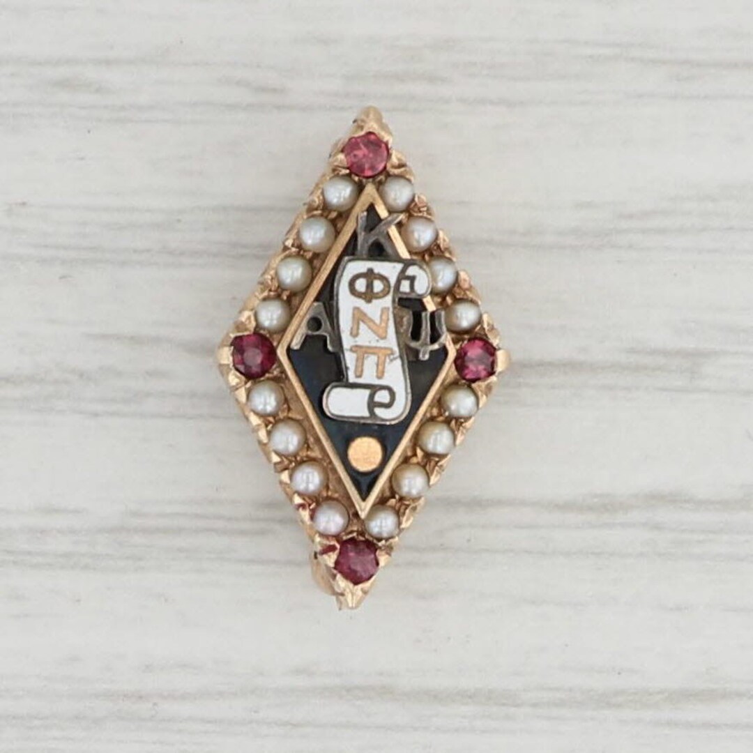 Vintage Kappa Alpha Psi Badge 10k Gold Pearls Garnets - Etsy