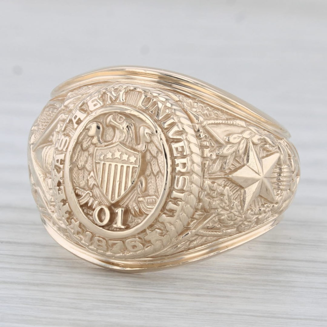 Texas A & M University Class Ring 10k Yellow Gold Size 10.5 Men's ...