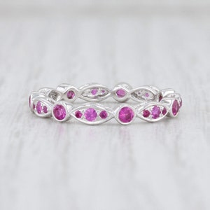 Ruby Eternity Ring Ruby Stacking Ring Stackable Ruby Ring - Etsy