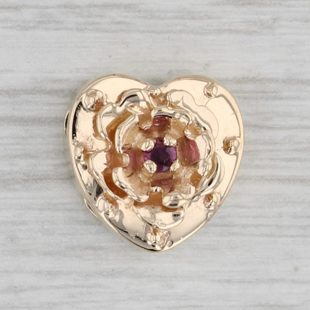 Vintage Richard Klein Ruby Heart Slide Bracelet Charm 10k - Etsy