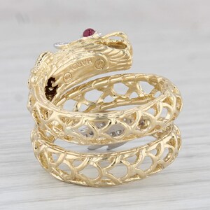 John Hardy Coiling Naga Dragon Ring Ruby Diamond 18k Yellow Gold Size 7 ...