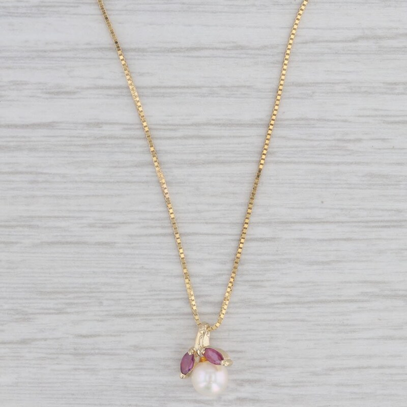Ruby Necklace With Pearl - Etsy