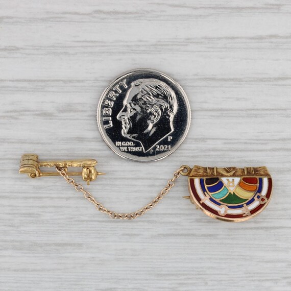 Rainbow Girls Pin 10k Gold Vintage Masonic Gavel Guard - Gem