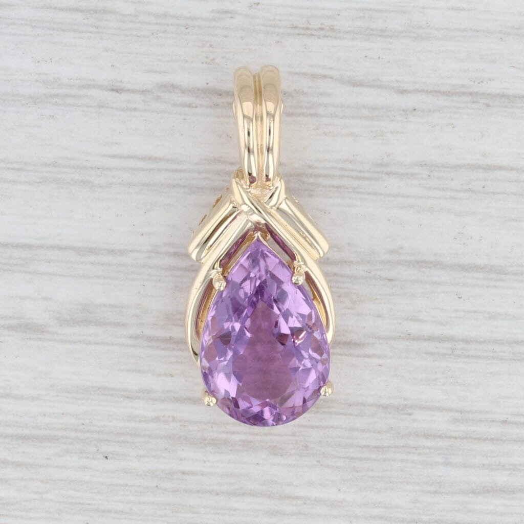Amethyst Teardrop Stickpin 10k Yellow Gold Pear Solitaire - munimoro.gob.pe