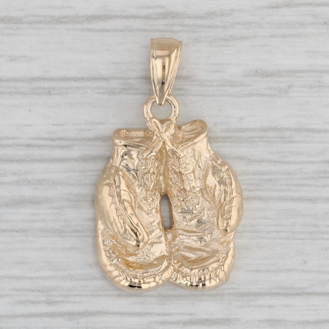 Boxing Gloves Charm 14k Yellow Gold 3D Pendant - Etsy