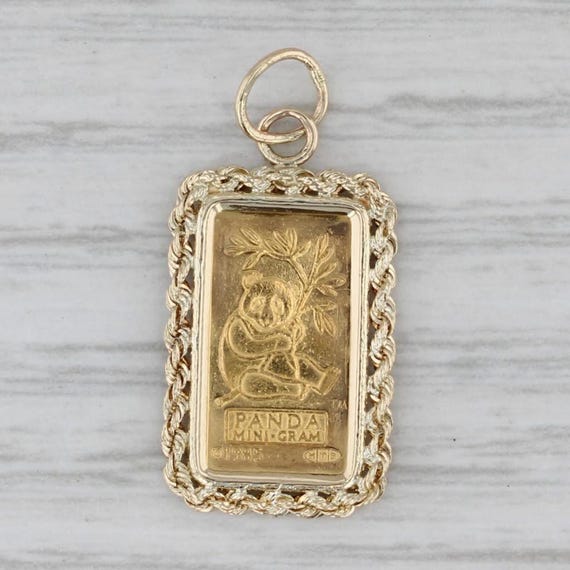 Panda Mini Gram 1985 Credit Suisse Gold Bar Pendant 1… - Gem