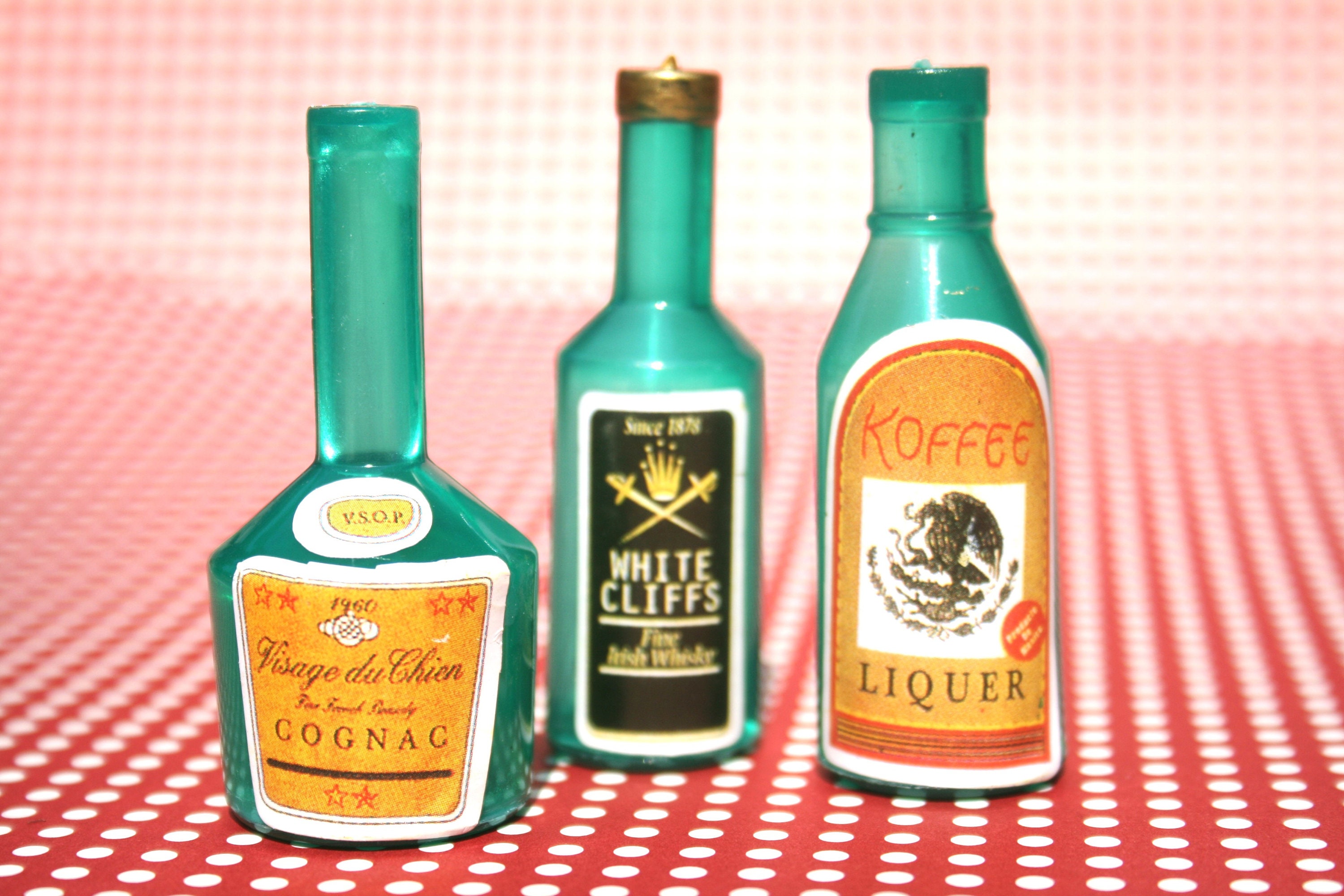 Mini Liquor Bottles Cupcake Toppers Set of 6 Dollhouse Craft - Etsy