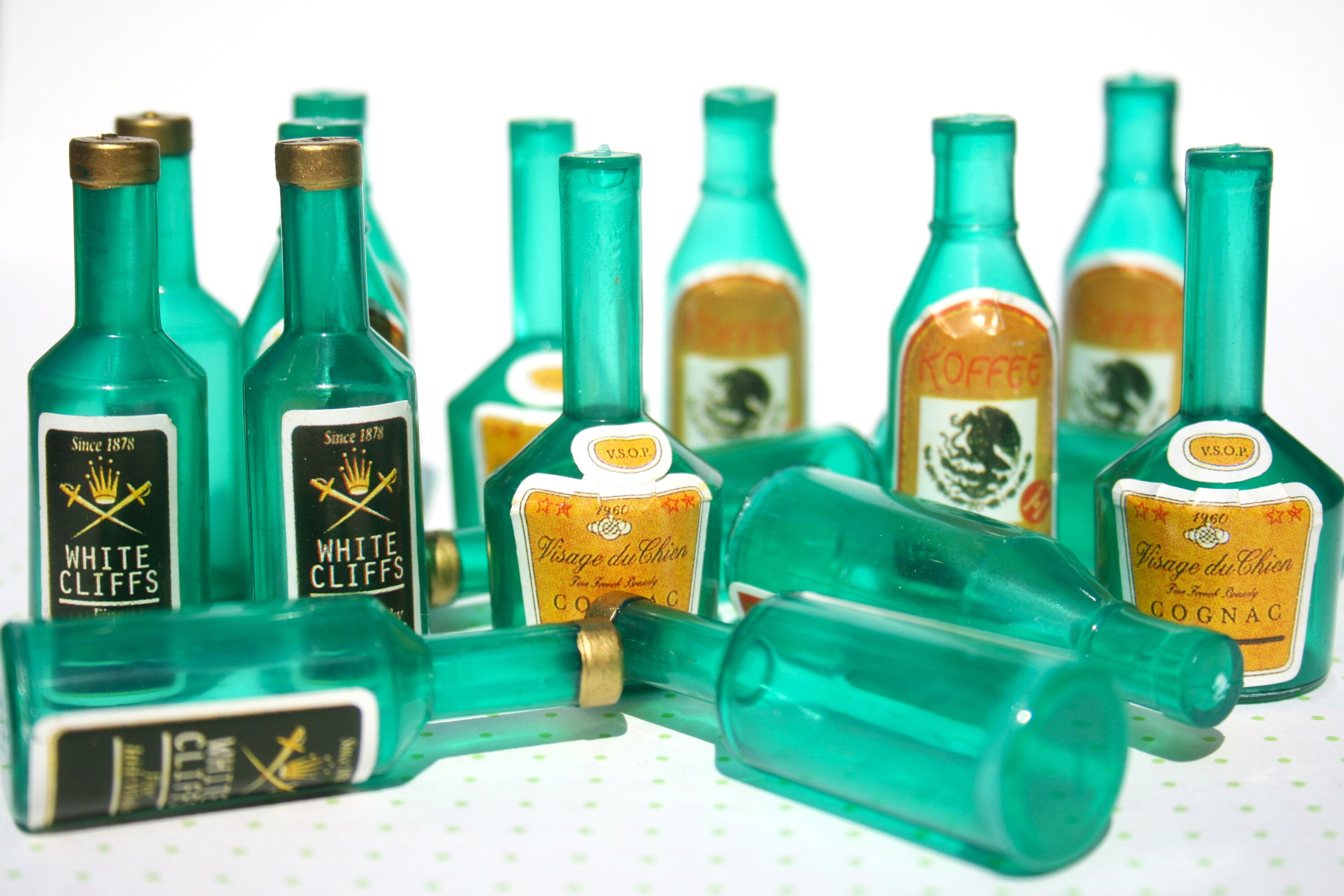 Mini Liquor Bottles Cupcake Toppers Set of 6 Dollhouse Craft - Etsy