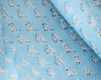 Small Blue Print Fabric - Etsy
