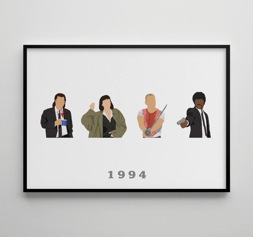 Pulp Fiction: Movie Poster / Alternative Film Art / Character Drawing ...