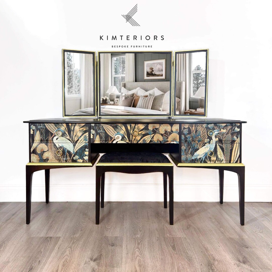 Black and Gold Luxurious Stag Dressing Table - Etsy UK