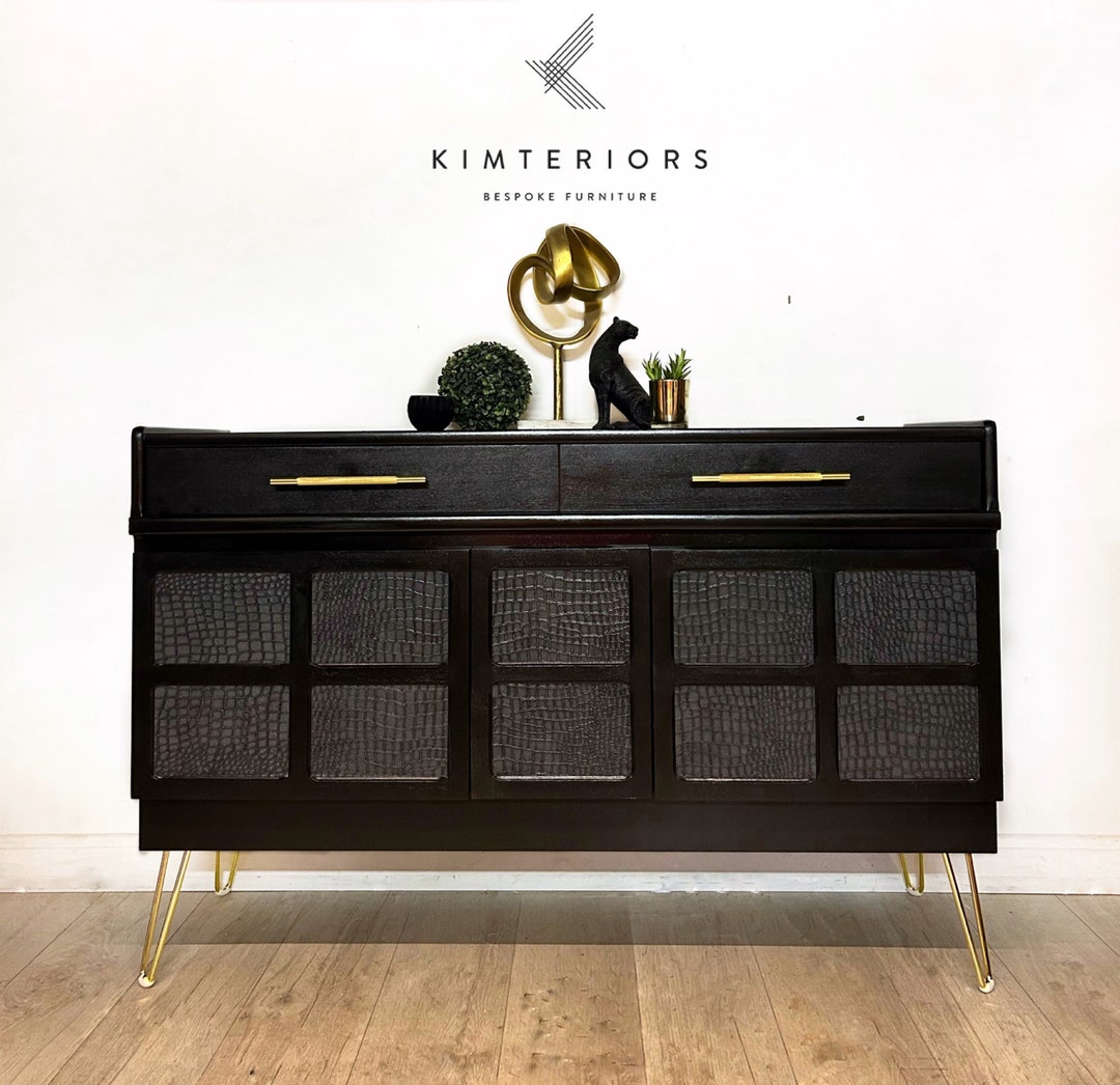 Nathan Sideboard, Cocktail Cabinet in Black and Gold - Etsy