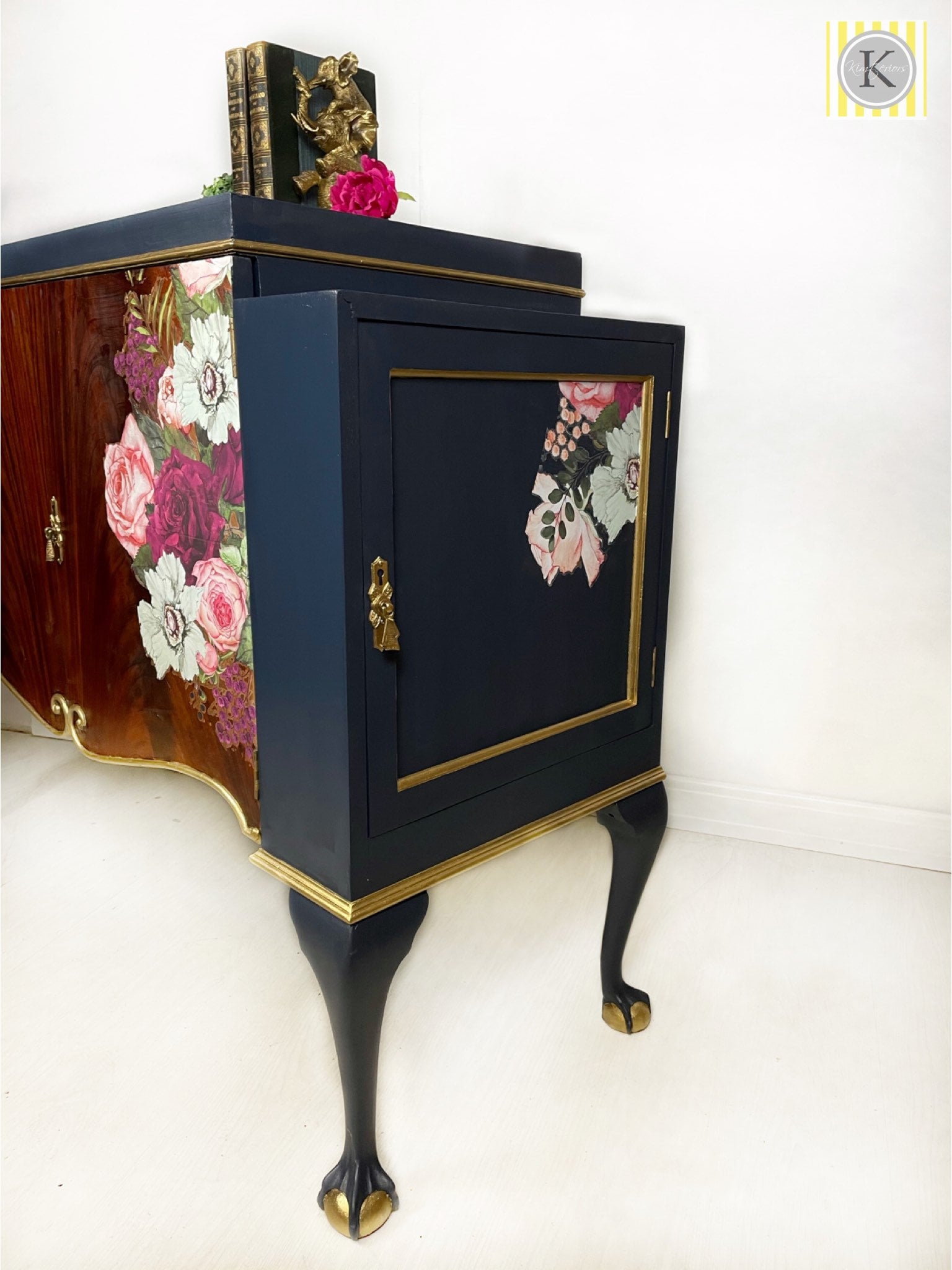 Blue Floral Sideboard - Etsy UK